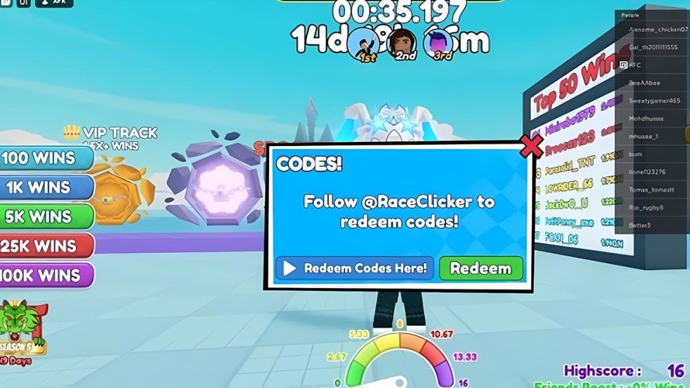 Full code Skydive Race Clicker mới nhất tháng 12/2025